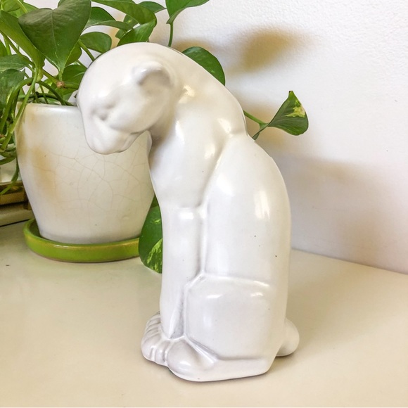 Frankoma | Art | Frankoma 14 Clay Panther Puma Cat Figurine In White ...